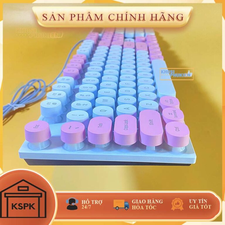 Bàn phím nút tròn giả cơ gaming phong cách retron cực đẹp phối màu hiện ...
